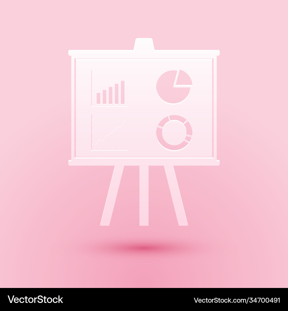 Paper cut presentation financial business board Vector Image