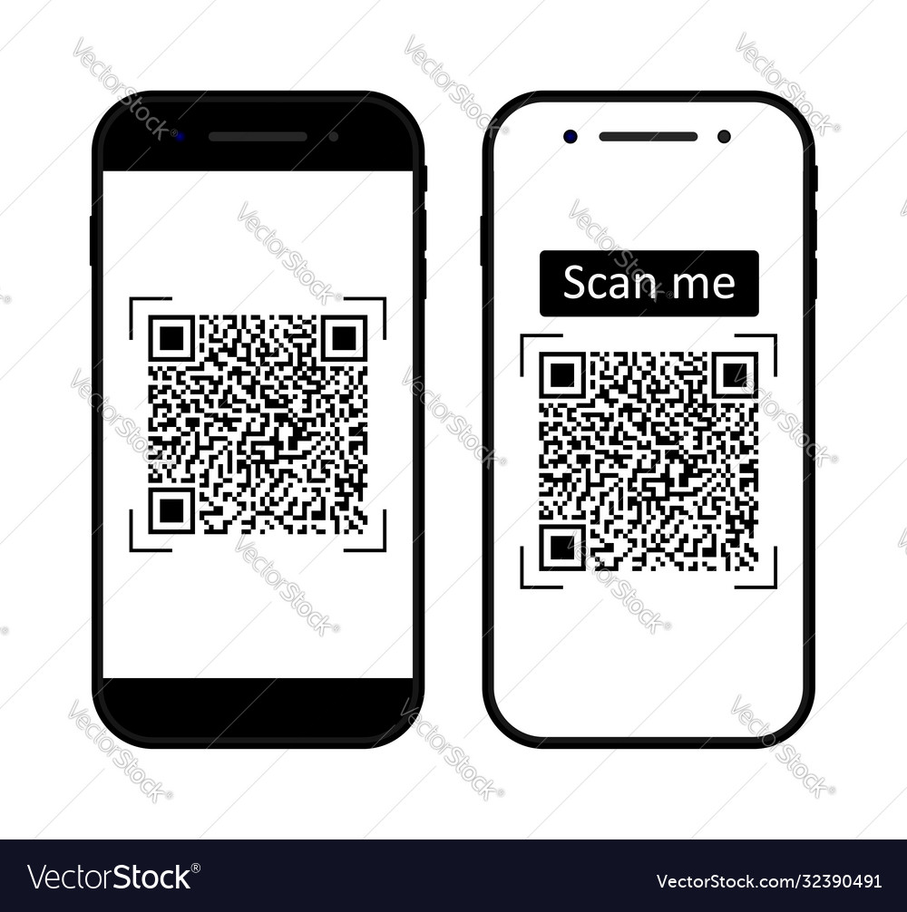 Qr code in phone for scan payment mobile scanner Vector Image