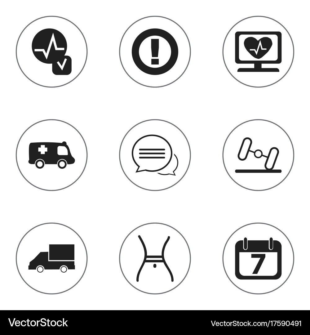 Set of 9 editable complicated icons includes Vector Image