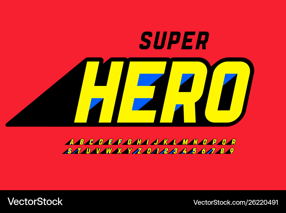 Superhero style comics font design alphabet Vector Image