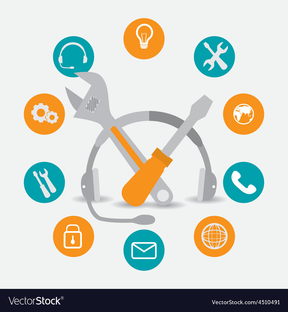 Technical support design Royalty Free Vector Image