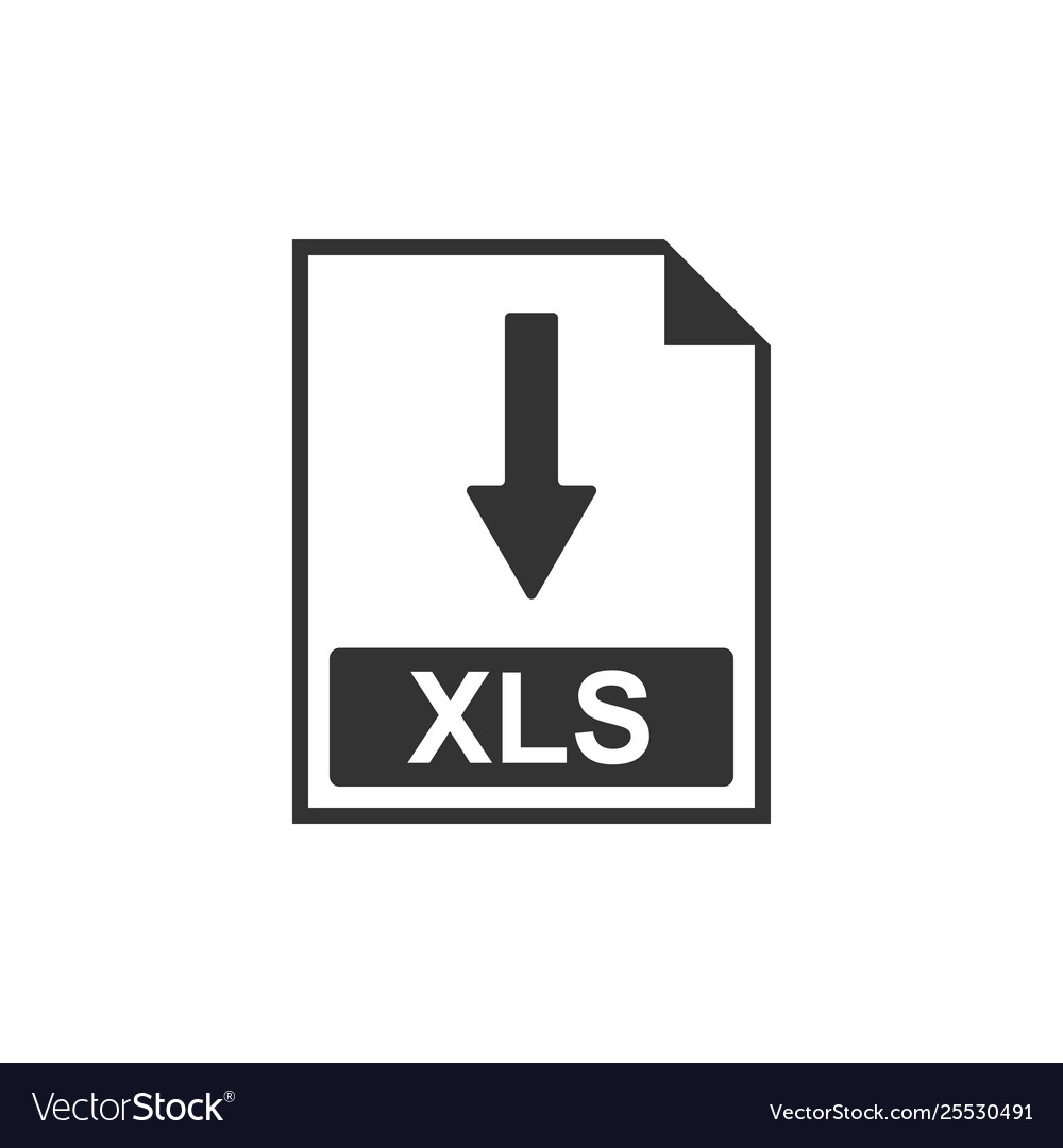 Xls file document icon download button icon Vector Image Xls file document icon download button icon Vector Image