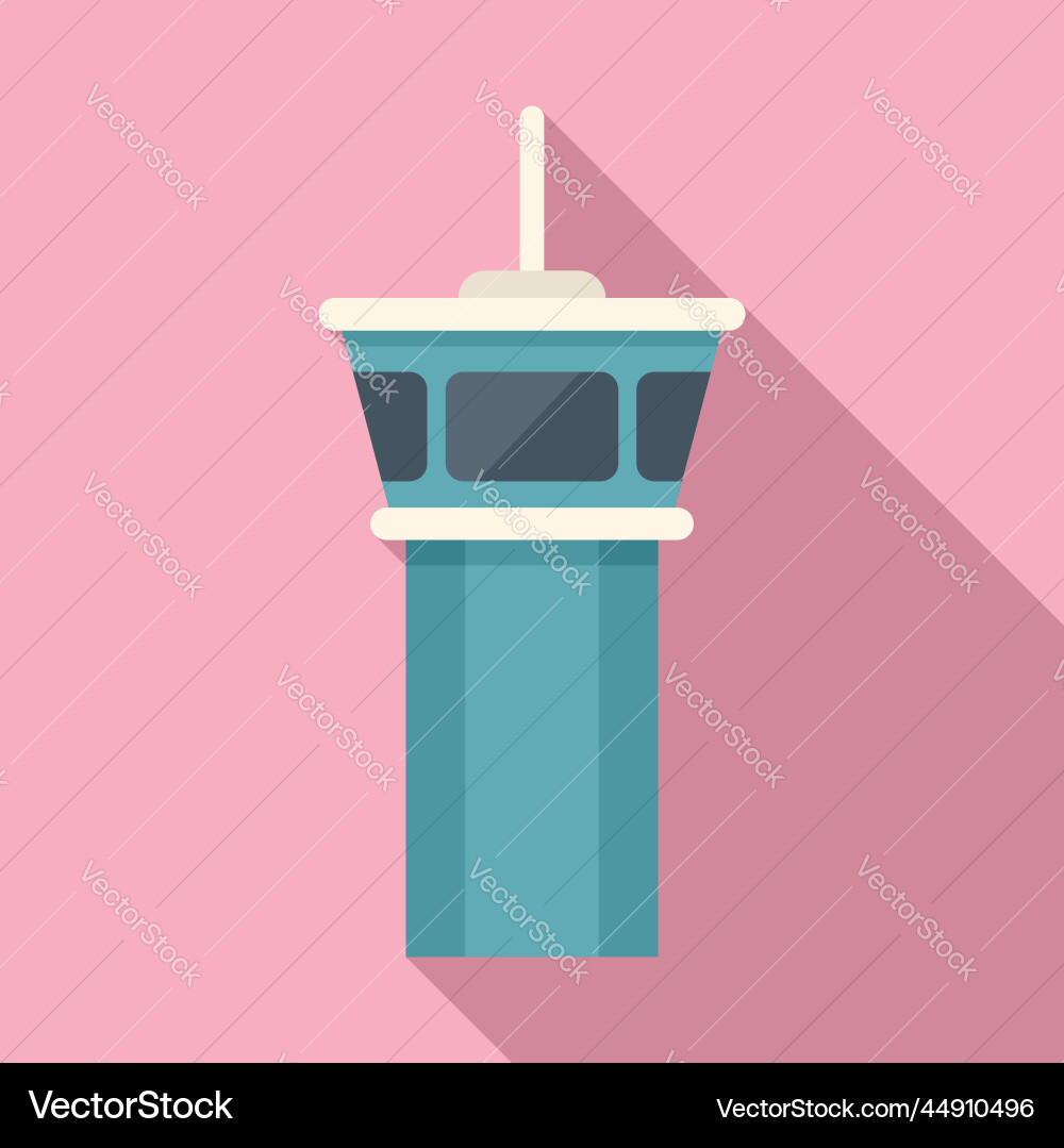 Airport tower icon flat airplane flight Royalty Free Vector
