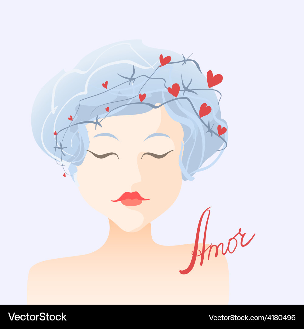 Amor girl in love Royalty Free Vector Image - VectorStock