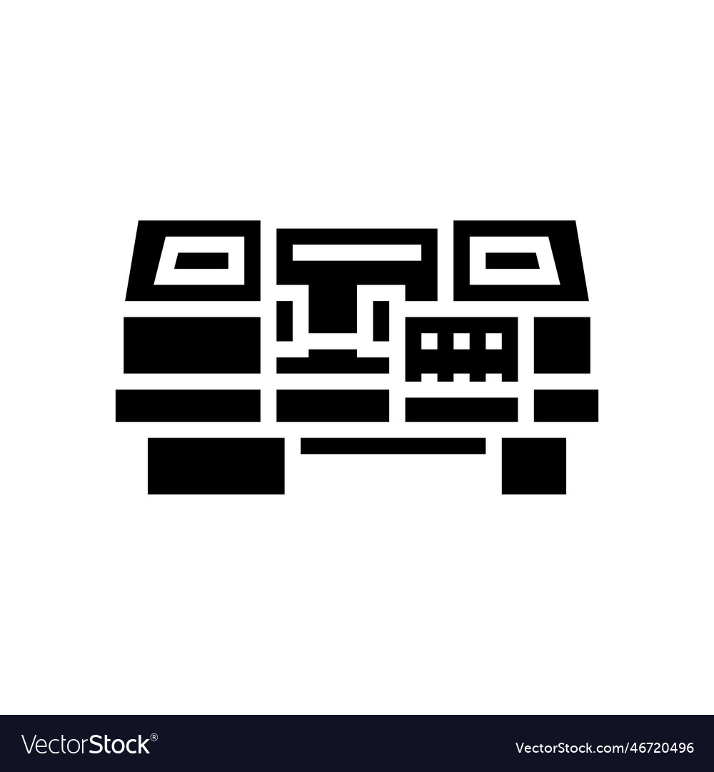 Cnc machine tool work glyph icon Royalty Free Vector Image