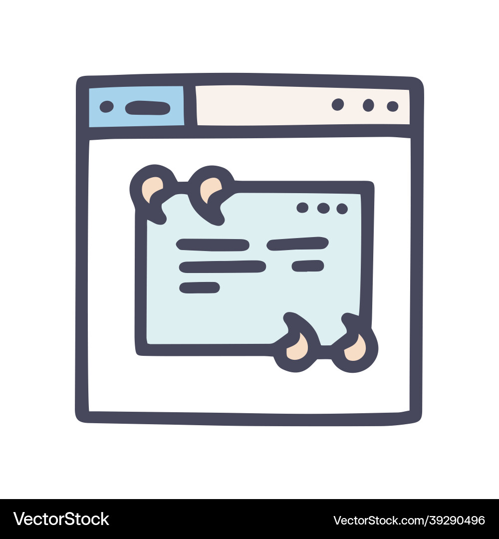 Color doodle simple icon quote on site Royalty Free Vector