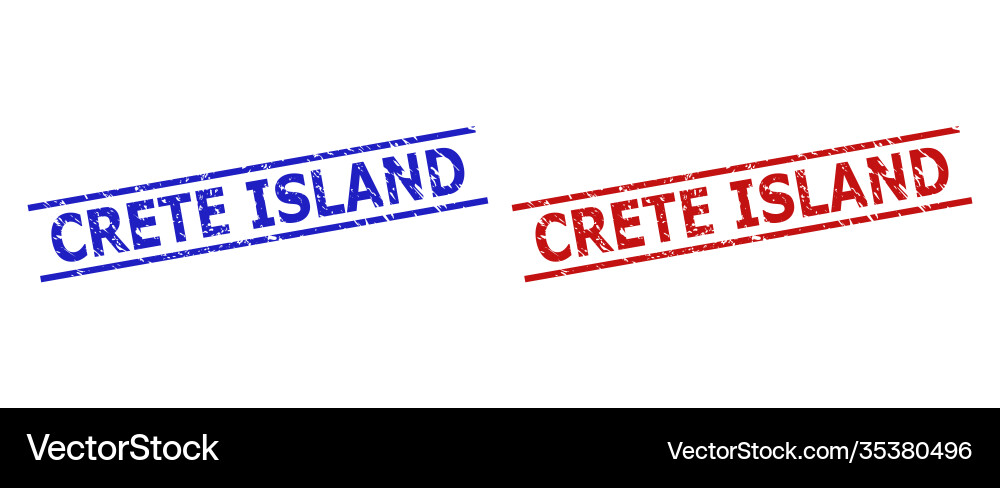 Crete island stamps with rubber style and parallel