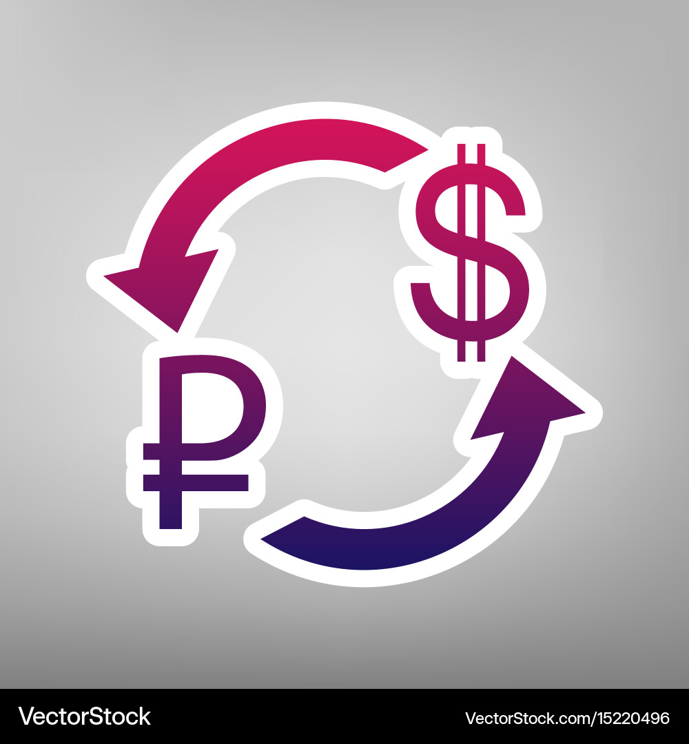 Currency exchange sign ruble and us dollar Vector Image