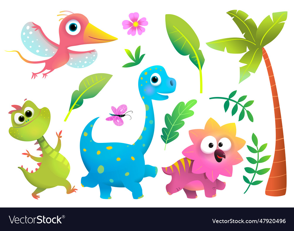 Cute baby dinosaur clipart collection for children