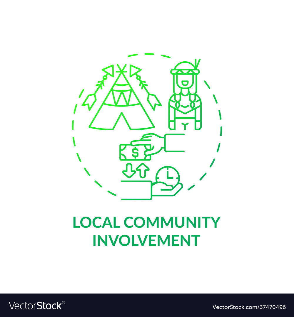 Local community involvement concept icon Vector Image Local community involvement concept icon Vector Image