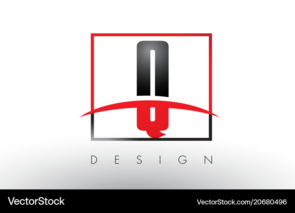 Q logo letters with red and black colors Vector Image