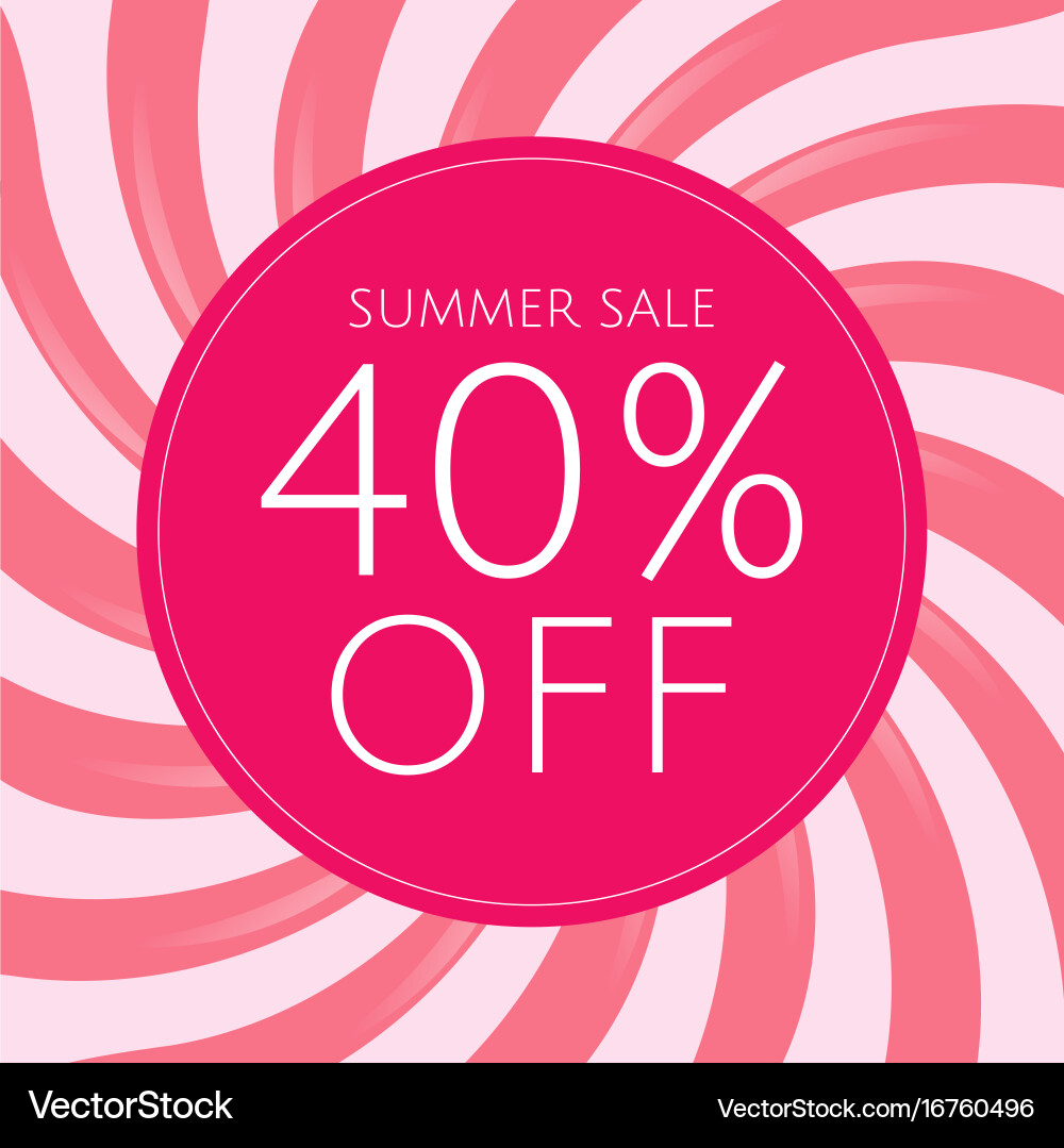 Sale poster with pink sunburst Royalty Free Vector Image