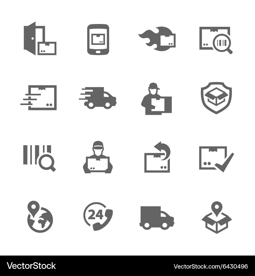 Simple shipping and delivery icons Royalty Free Vector Image
