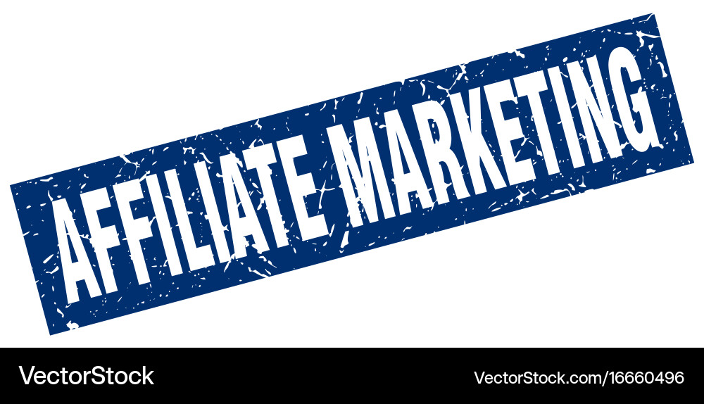 Square grunge blue affiliate marketing stamp Vector Image