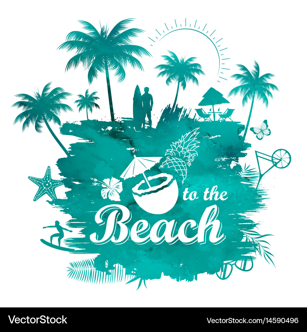 Summer time poster wallpaper for fun party Vector Image
