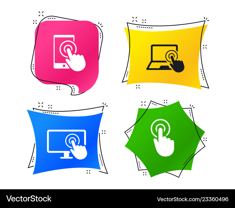 Touch screen smartphone hand pointer symbols Vector Image