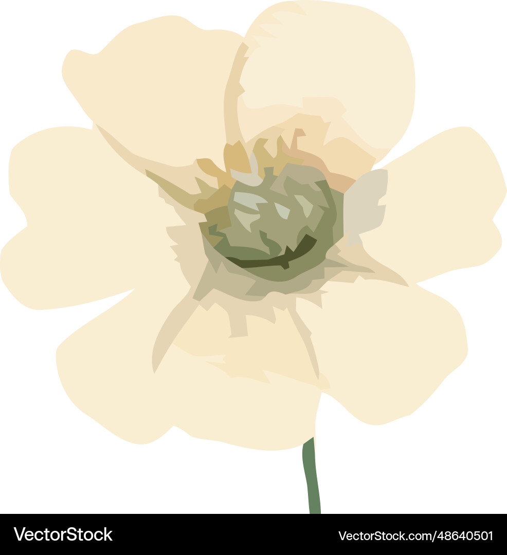 Beige flower garden nature icon Royalty Free Vector Image