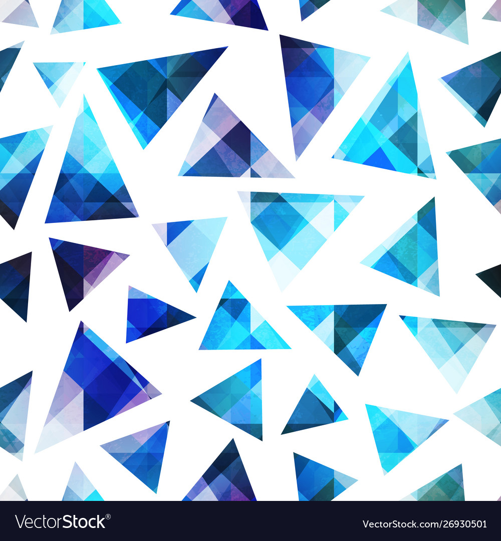 Blue triangle seamless pattern Royalty Free Vector Image