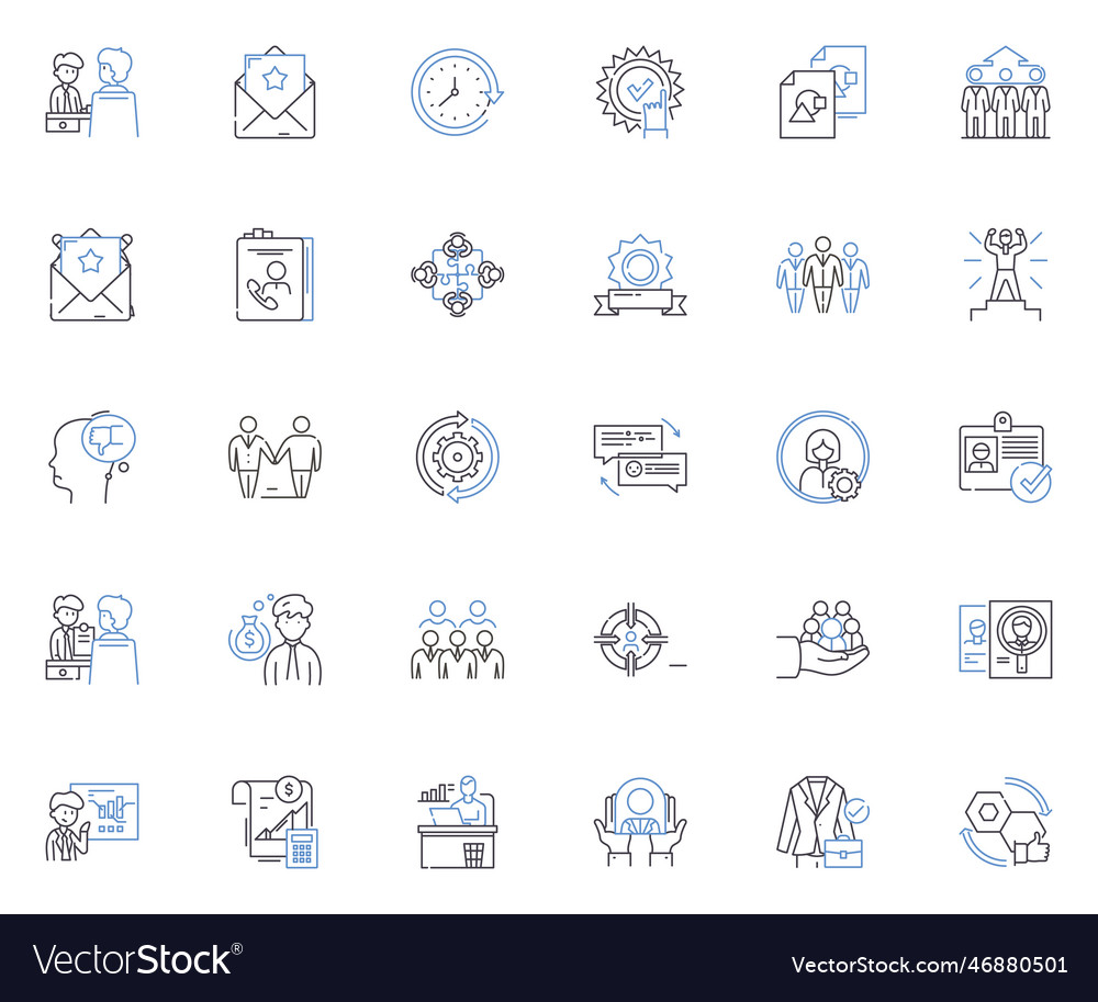 Brand management line icons collection strategy Vector Image Brand management line icons collection strategy Vector Image