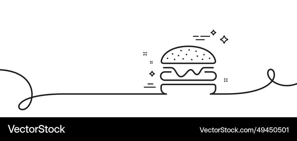 Burger line icon fast food sign continuous Vector Image