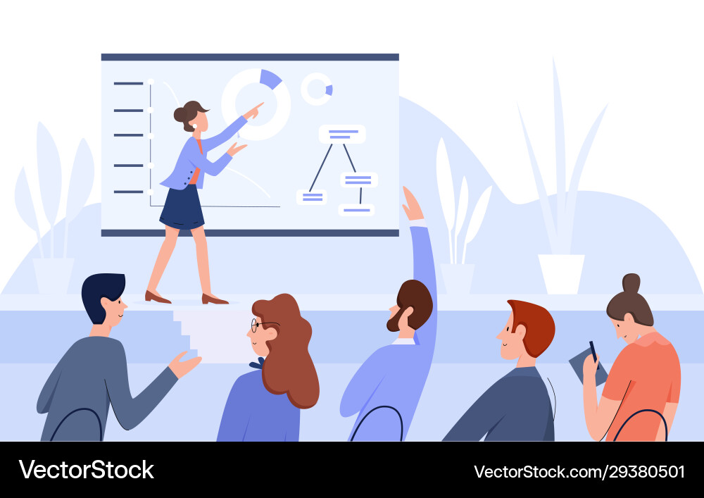 Business meeting conference people flat Royalty Free Vector