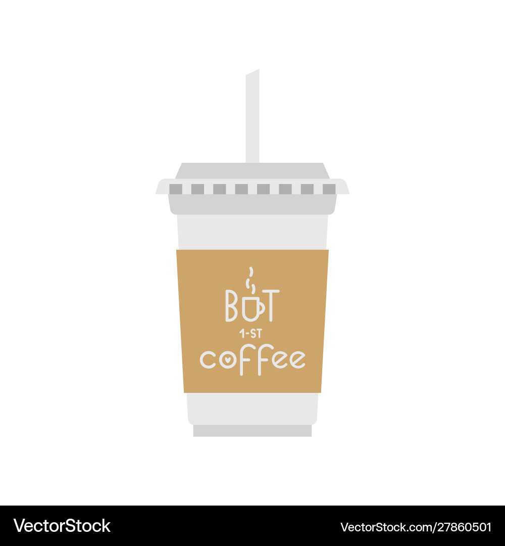 But first coffee lettering quote for cafe Vector Image