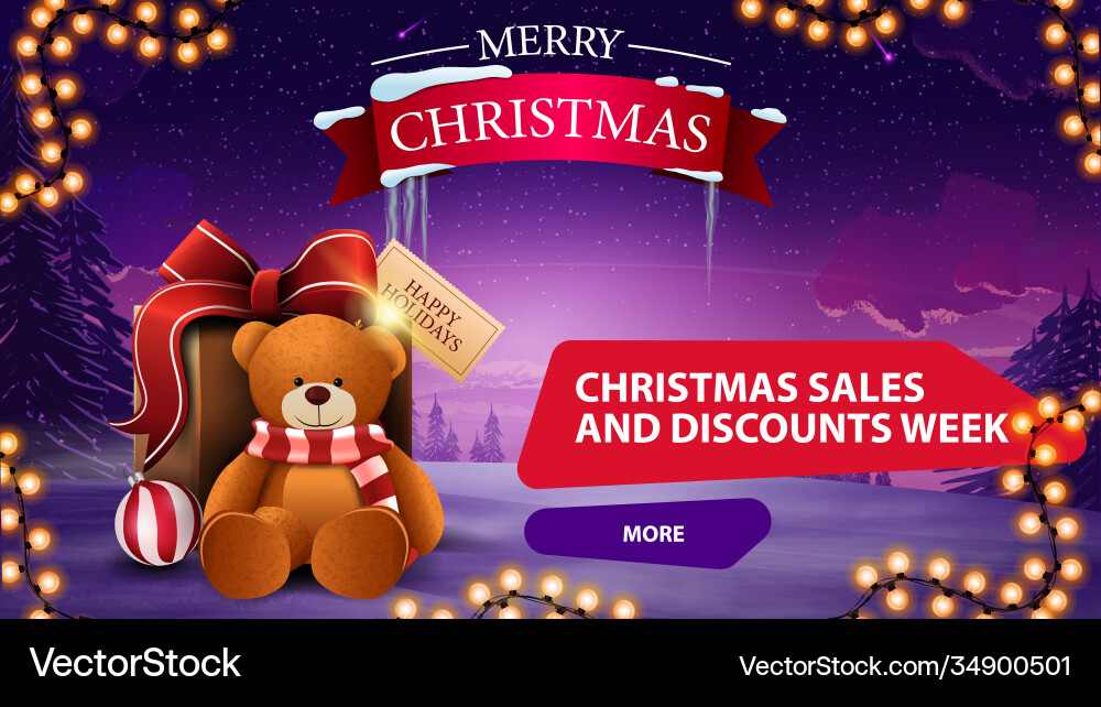 Christmas sales and discount week horizontal Vector Image