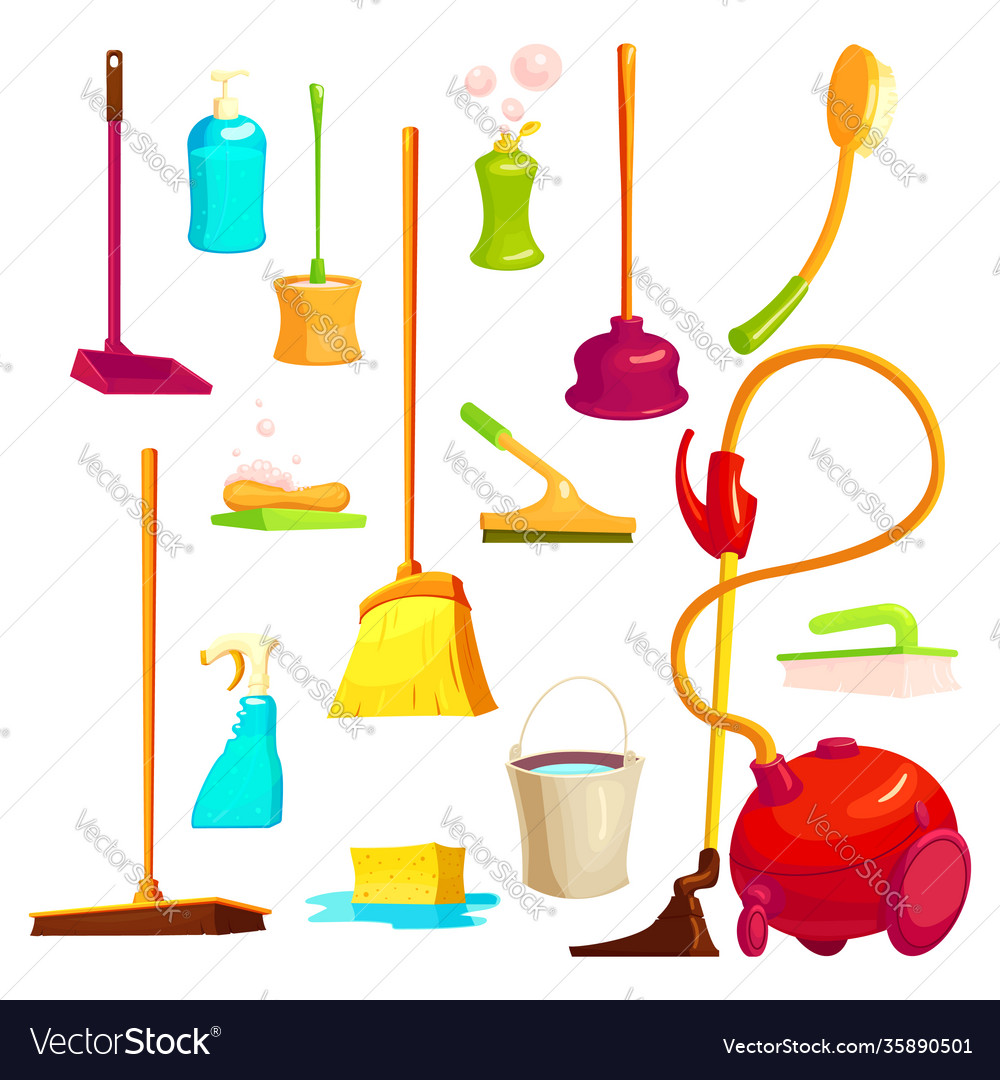 Cleaning elements set Royalty Free Vector Image