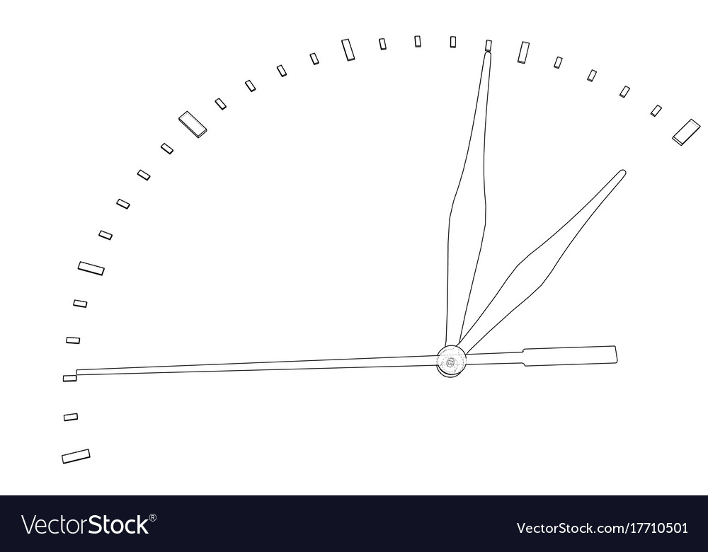 Clock face perspective view Royalty Free Vector Image