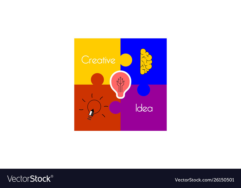 Creative idea solution logo Royalty Free Vector Image
