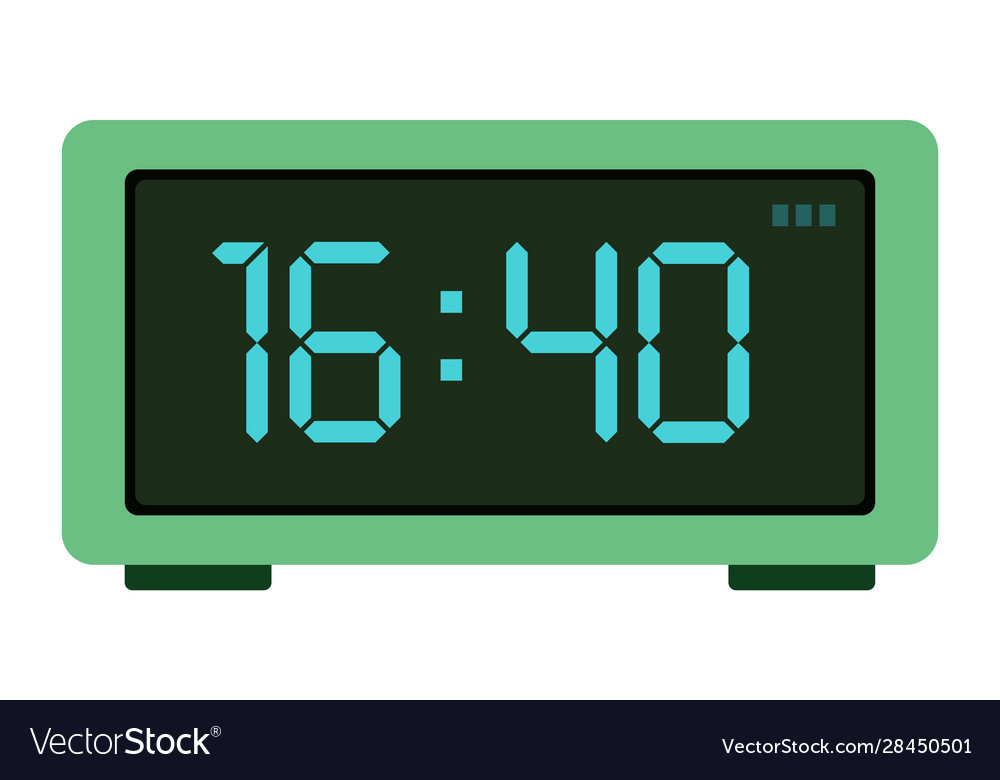 Electronic table clock icon flat isolated Vector Image