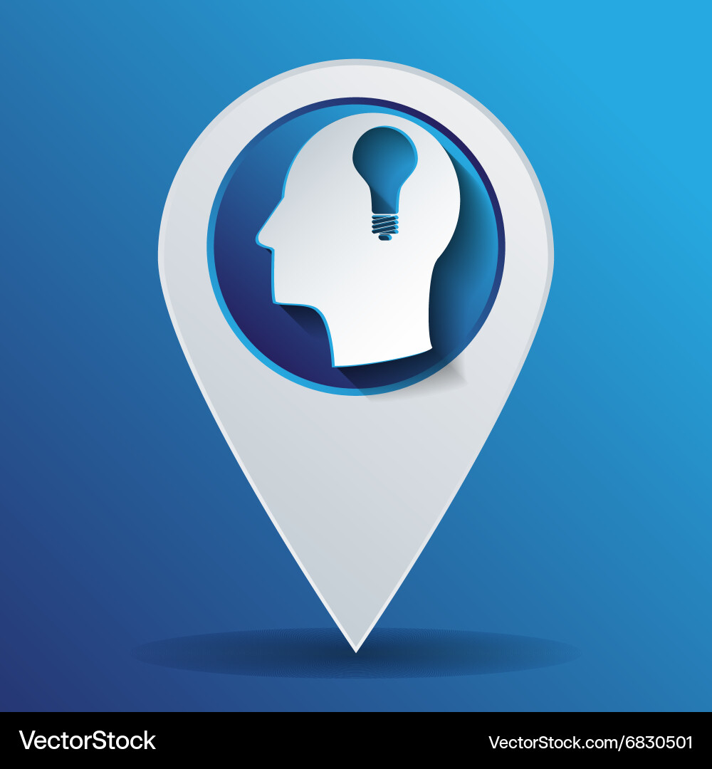 Icon head think silhoutte man and his mind about Vector Image