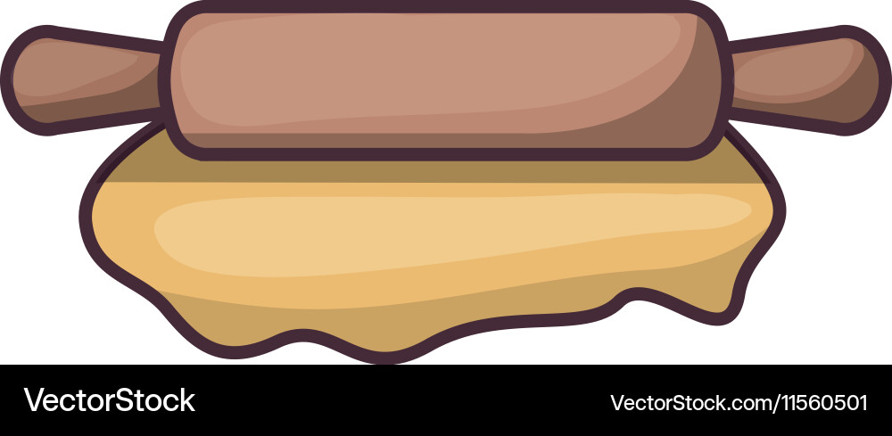 Isolated rolling pin of bakery design Royalty Free Vector
