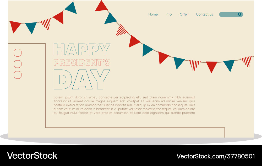 Isolated white letter presidents day Royalty Free Vector