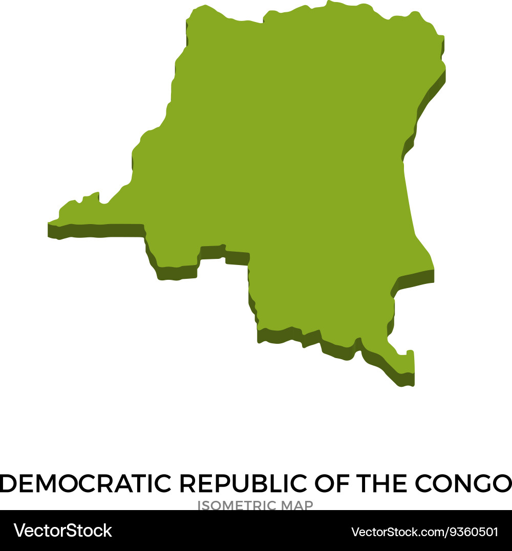 Isometric map of democratic republic the congo Vector Image