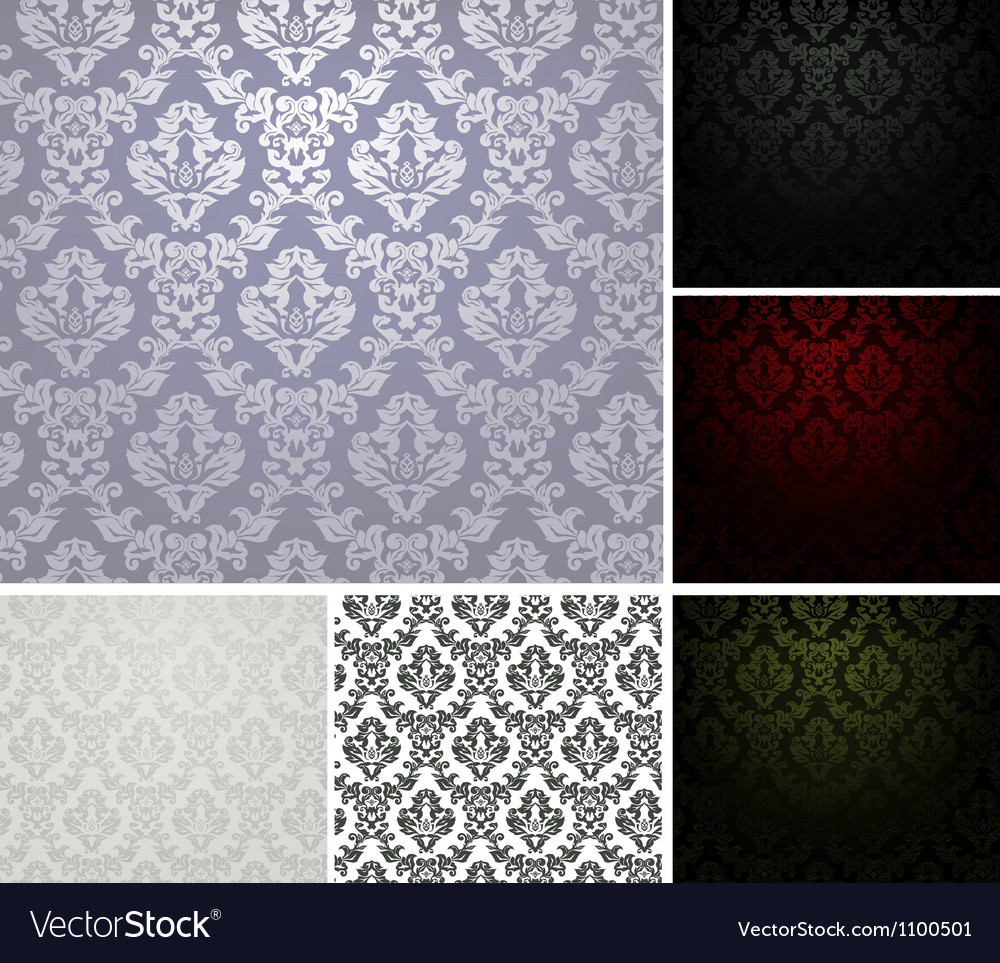 Pattern seamless set Royalty Free Vector Image