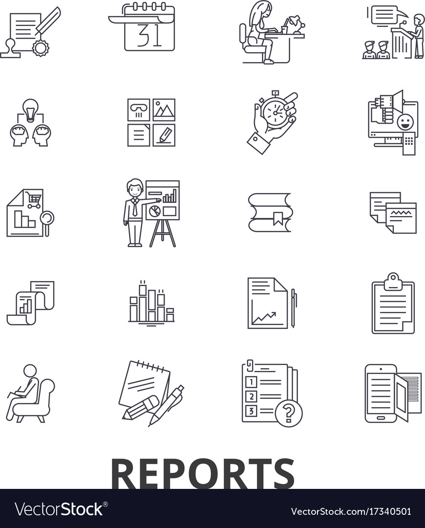 Reports documents analytics paper data Royalty Free Vector