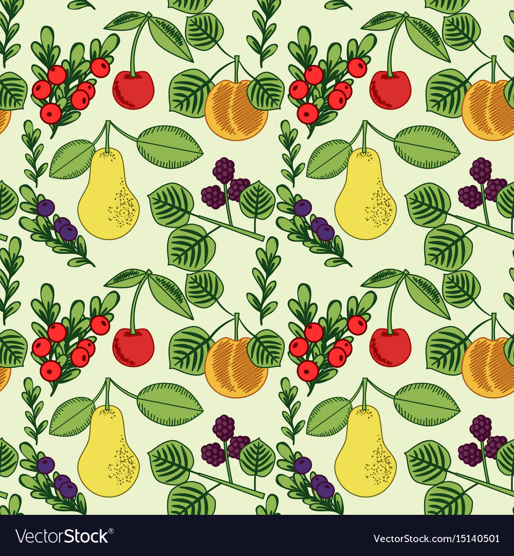 Seamless Fruit Pattern Royalty Free Vector Image