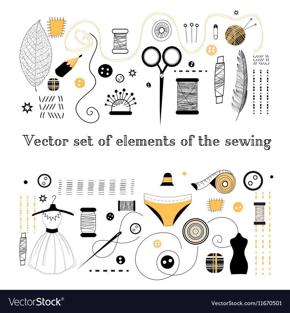 Set elements for sewing Royalty Free Vector Image