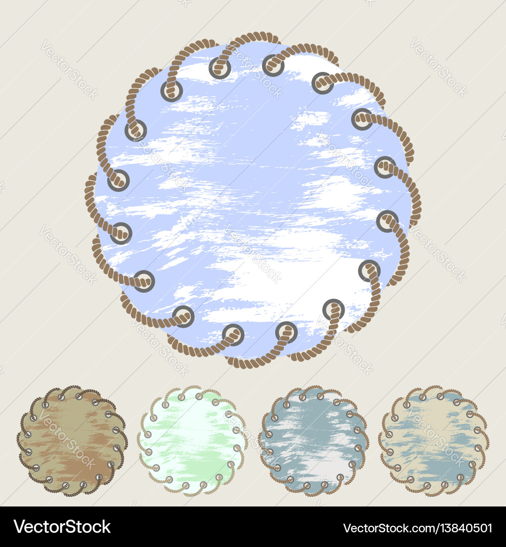 Set round stickers and labels with grunge Vector Image