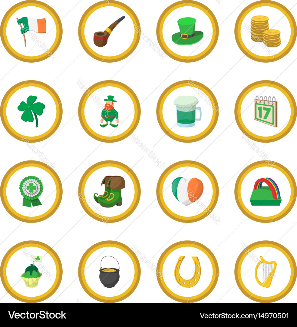 St patrick day cartoon icon circle Royalty Free Vector Image