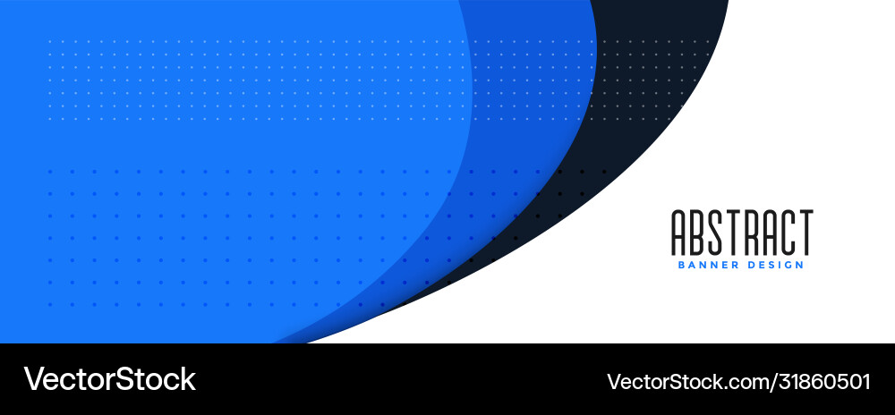 Stylish blue wavy wide banner with text space Vector Image