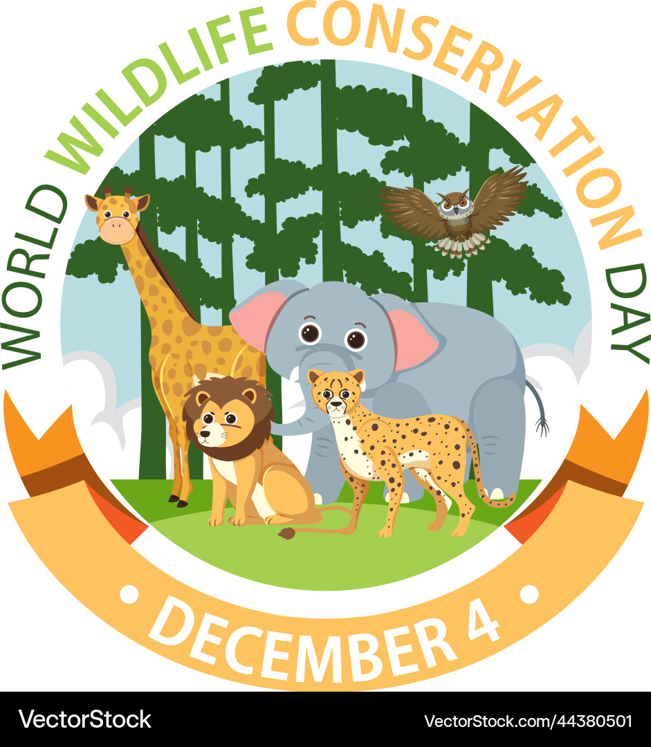 World wildlife conservation day banner design Vector Image