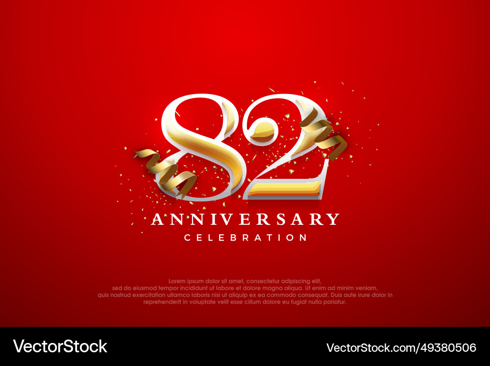 82nd anniversary celebration premium elegant Vector Image