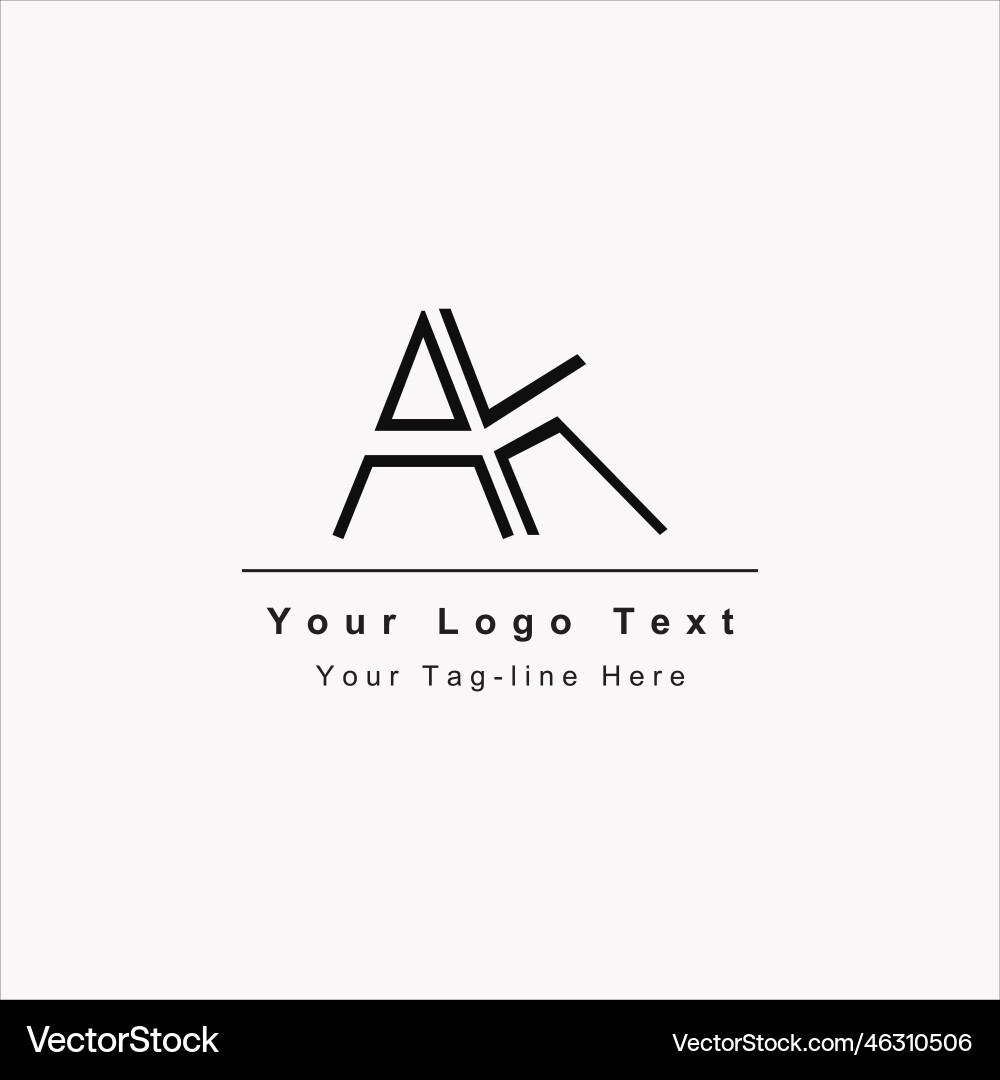 Ak or ka letter logo unique attractive creative Vector Image