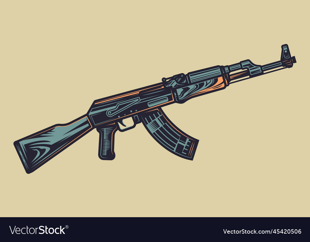 Automatic weapons Royalty Free Vector Image - VectorStock