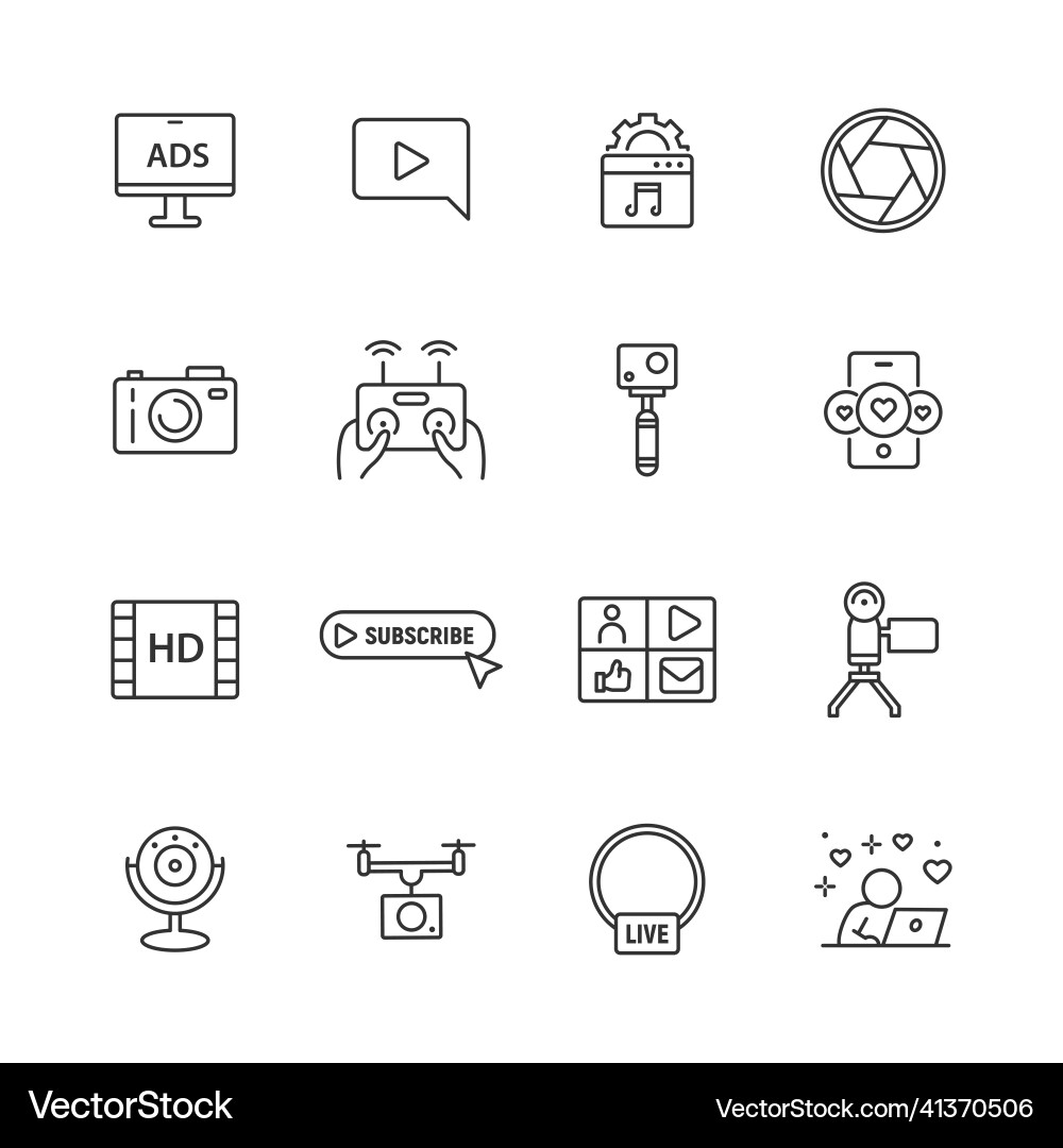 Blogger content line icon storytelling online Vector Image
