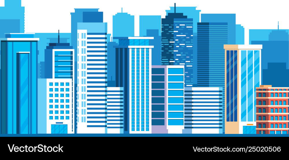 Buildings metropolis cityscape scene Royalty Free Vector