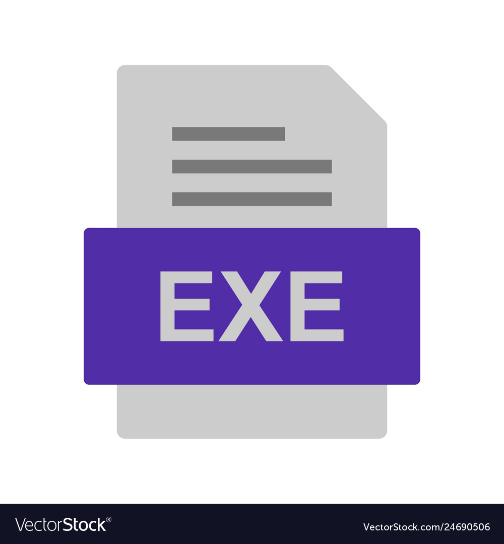 Exe file document icon Royalty Free Vector Image
