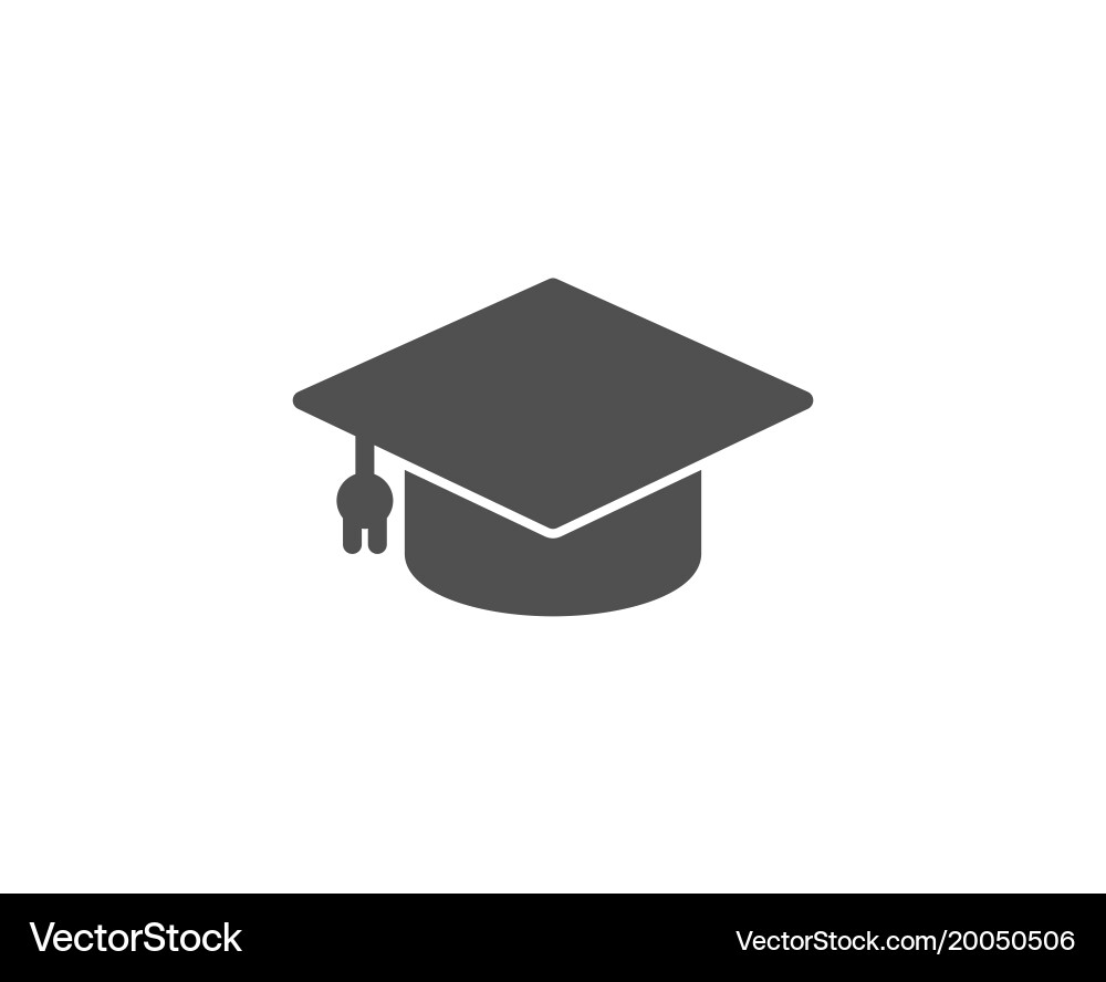 Graduation cap simple icon education sign Vector Image